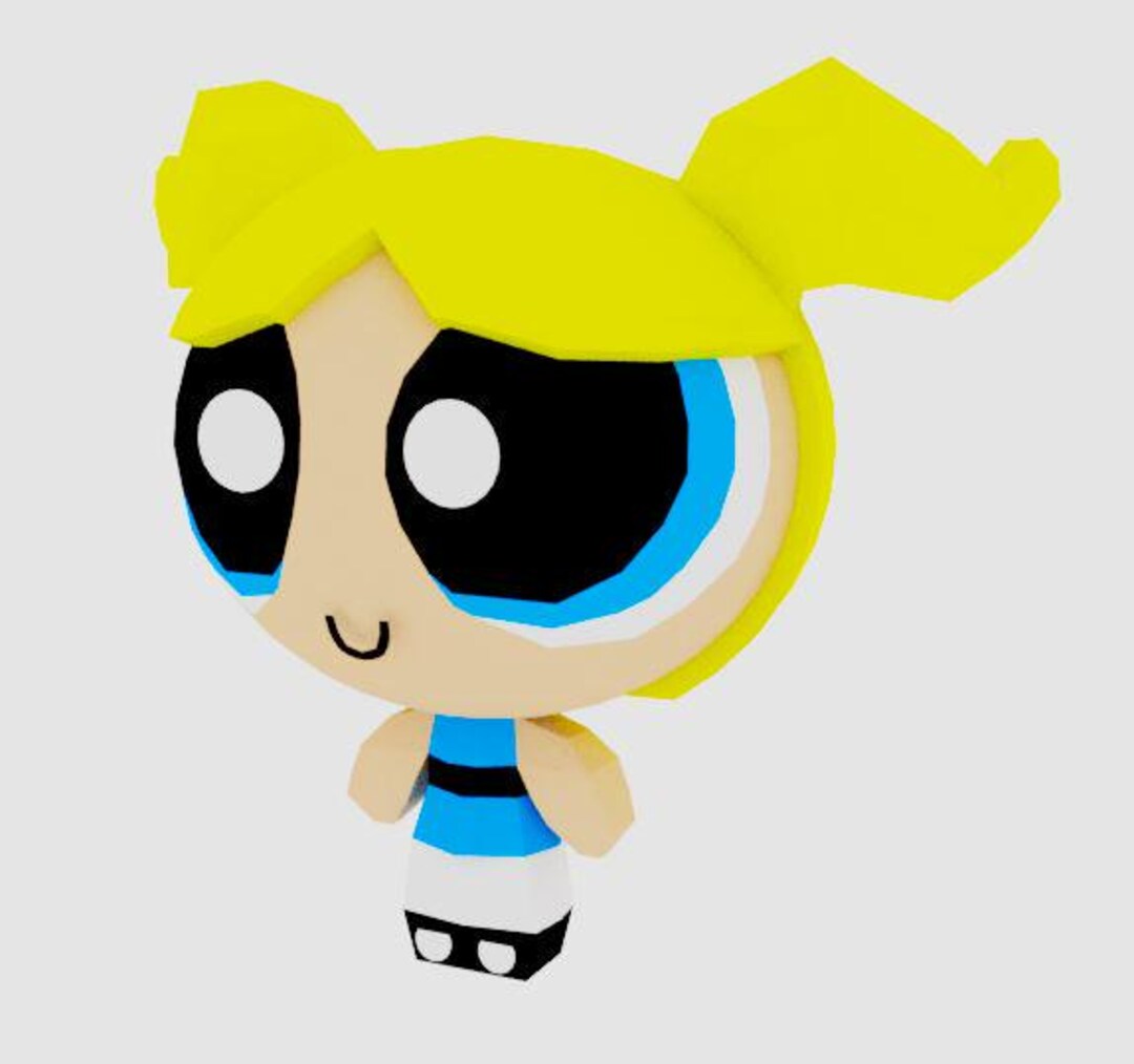 Papercraft 3D Bubble the Powerpuff Girls DXF, SVG, PDF - Etsy