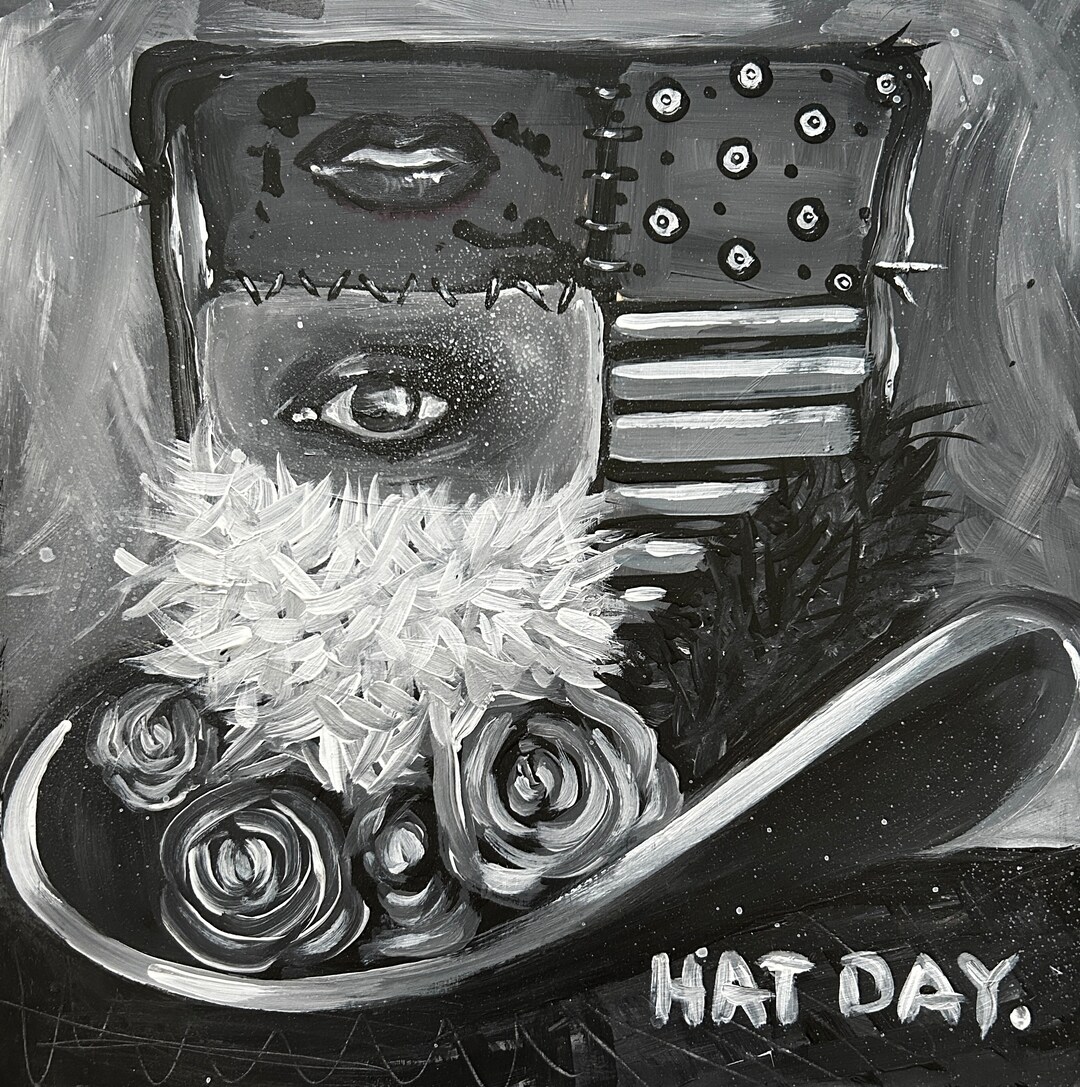 Hat Day 12"x12" Original Painting by Shy Shaerie Art - Etsy