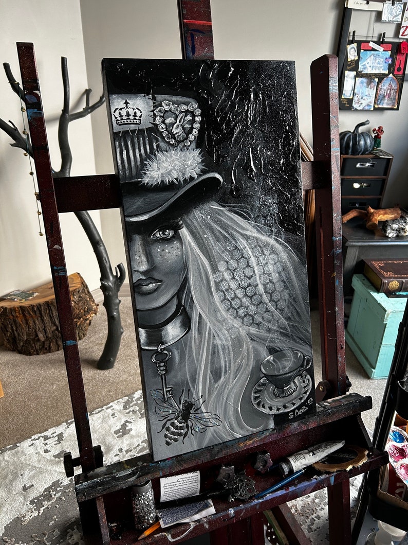 Honey Bee Tea Original Acrylic Painting by Shy Shaerie Art - Etsy