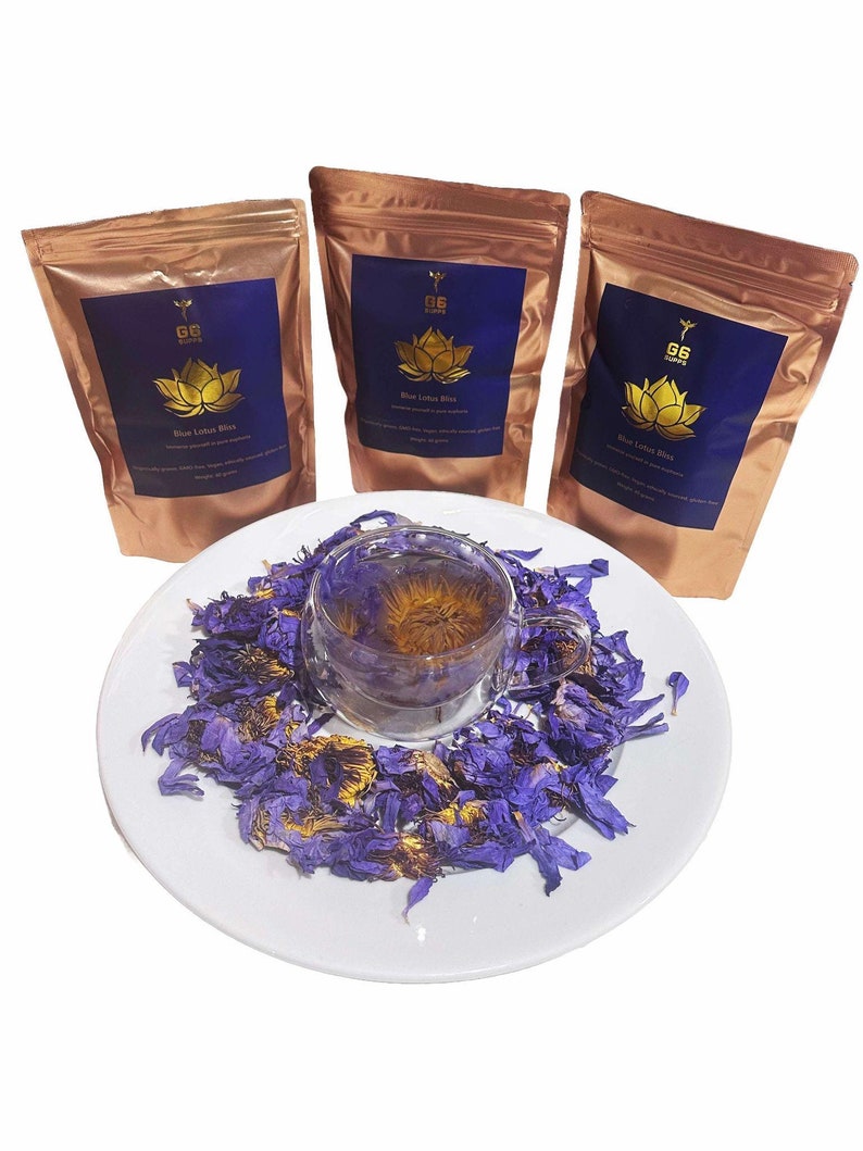 40 Grams Premium Organic Dried Blue Lotus Flowers | Nymphaea Caerulea ...