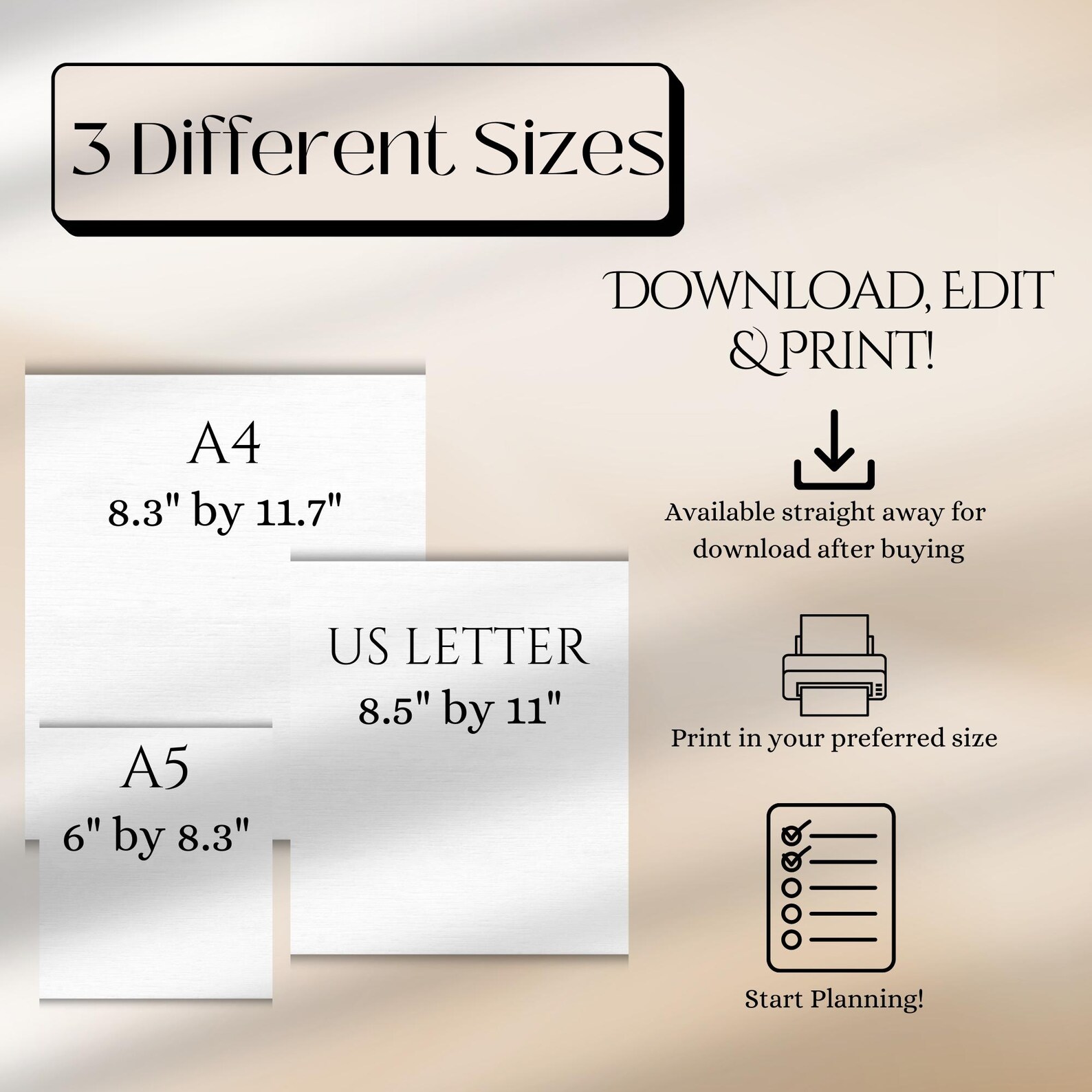 Printable and Digital Time Block to Do List, Digital Download PDF ...