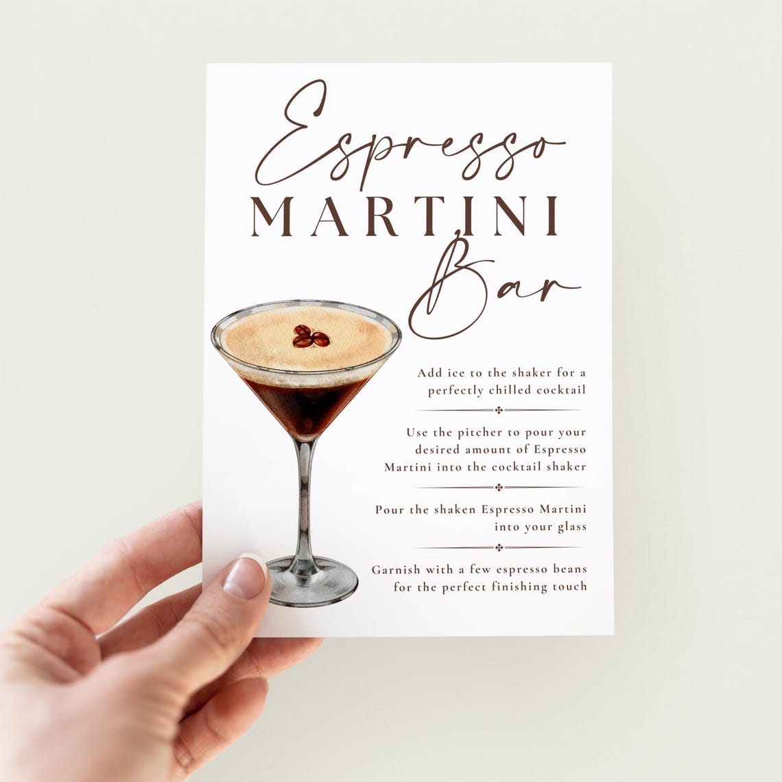 Espresso Martini Bar Menu Signature Cocktail Sign Editable Canva ...