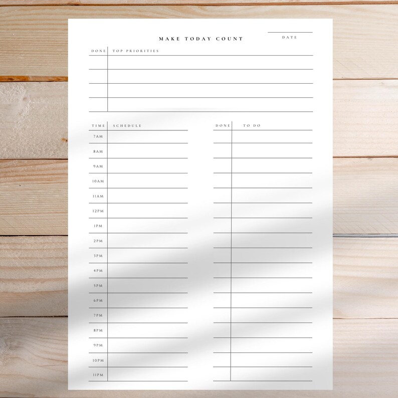 Printable and Digital Time Block to Do List, Digital Download PDF ...
