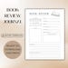 Book Journal PDF, 1-page Reading Log With Review, Summary, Rating ...