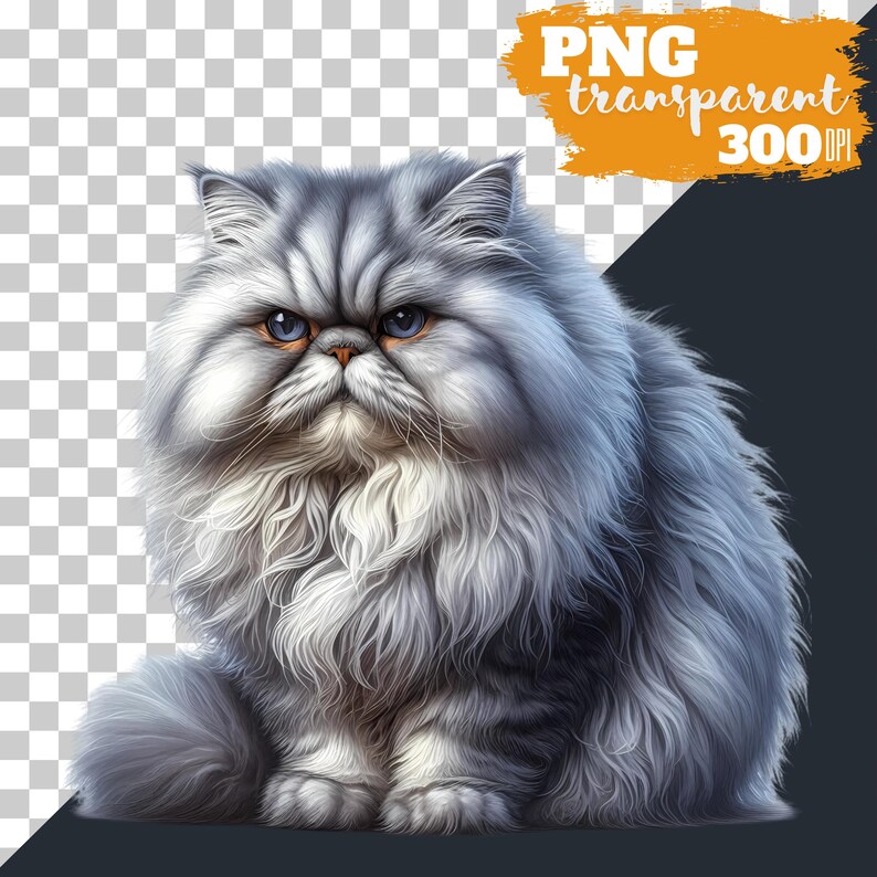 100+ Watercolor Persian Cat Clipart Bundle | Cute Kitty PNG ...