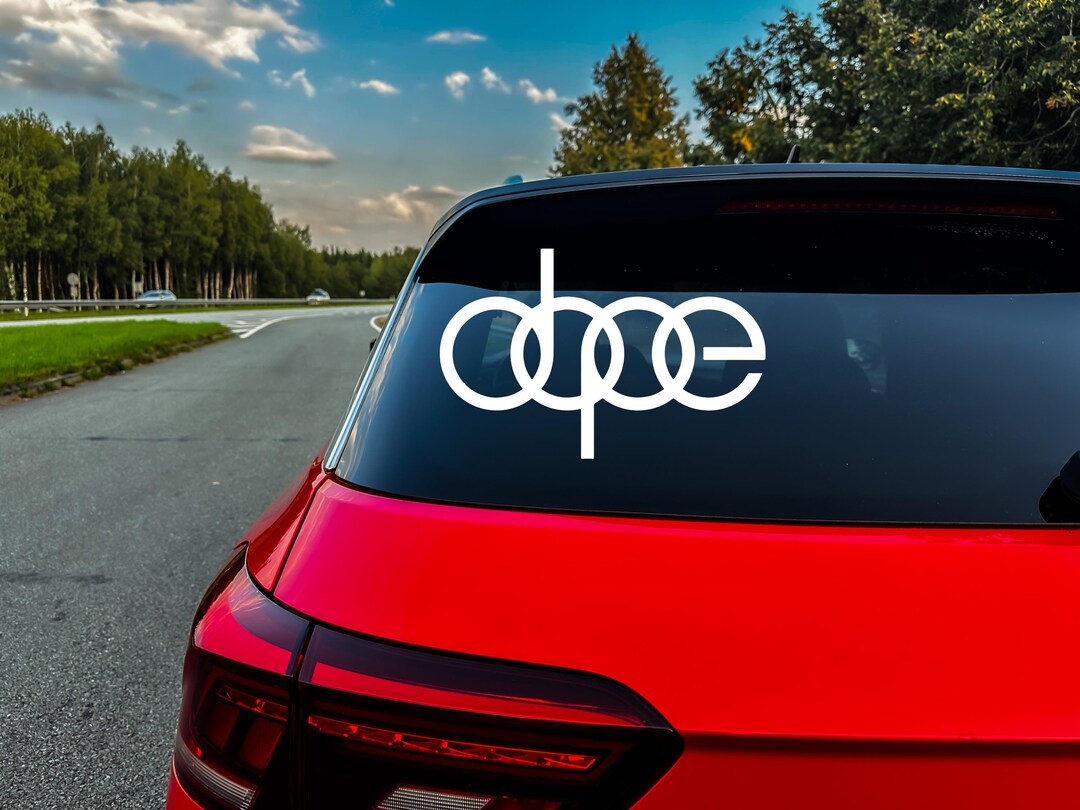 Car Fun Audi Dope Decal Eye-catching Audi Dope Lover Sticker Audi Logo Gift Decal for Car Heart ...