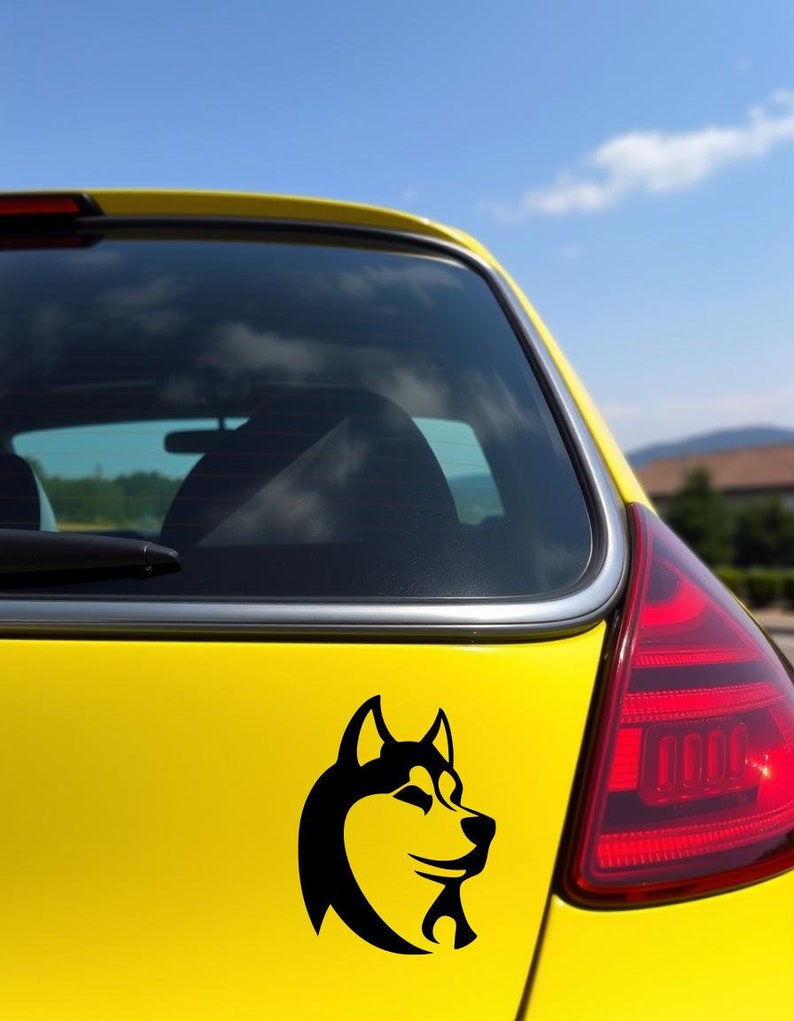Husky Car Sticker, Dog Car Decal, Dog Sticker Custom Vinyl Husky Lover ...