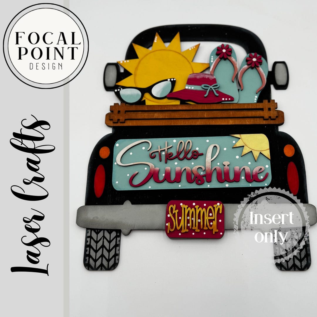 Hello Sunshine! Add-on | Summer Beach Interchangeable Insert | Truck ...