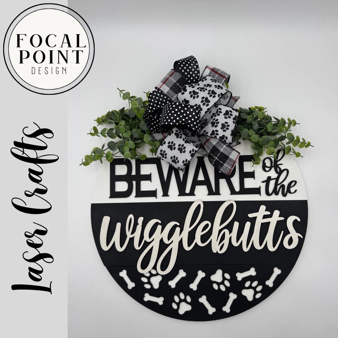 Wiggle Butts Door Hanger: Funny Dog Lover Warning Sign - Etsy
