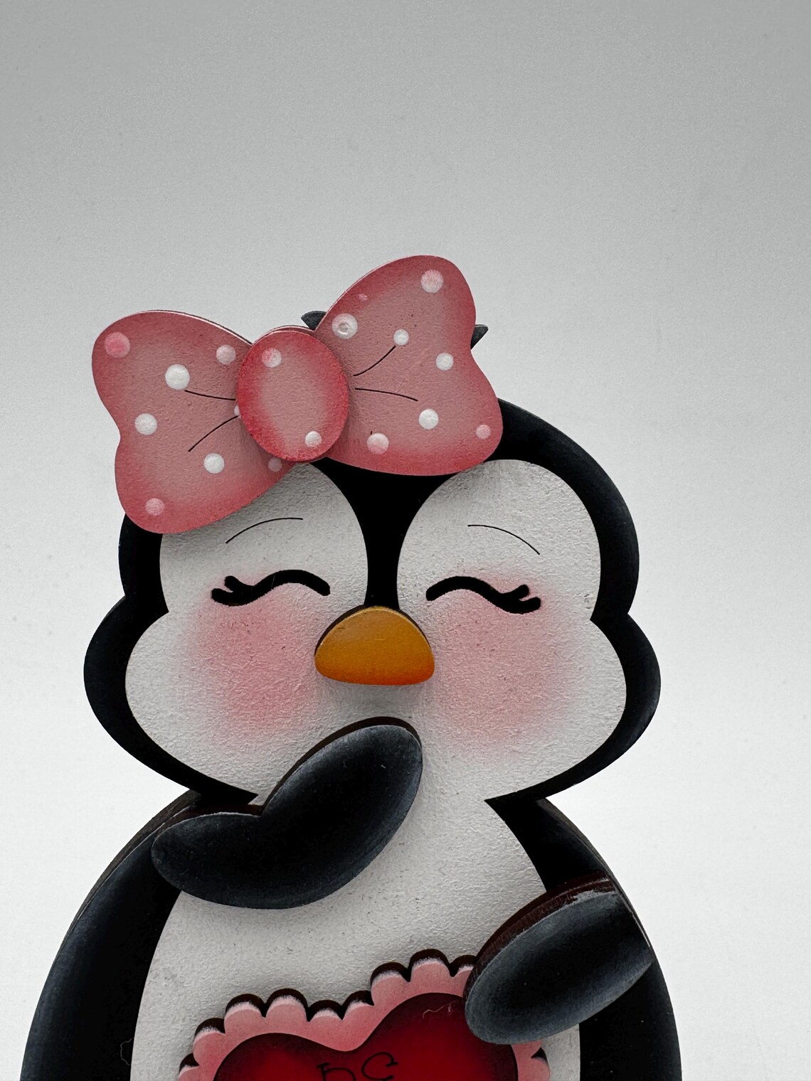 Valentine Penguin Shelf Sitter | Cute Love Penguin Decor | Handmade ...