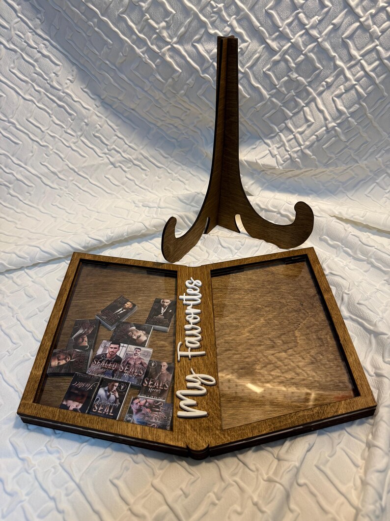 Laser Cut Book Drop Shadow Box With Stand and Acrylic Book Blanks - Etsy