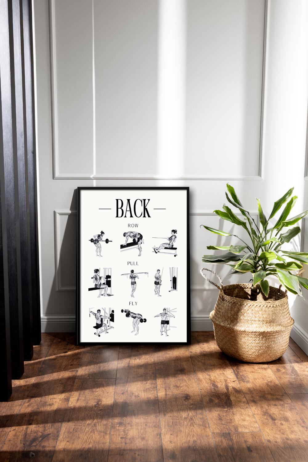 A3 Exercise Wall Art Workout Poster for Home Gym Aesthetic Fitness ...