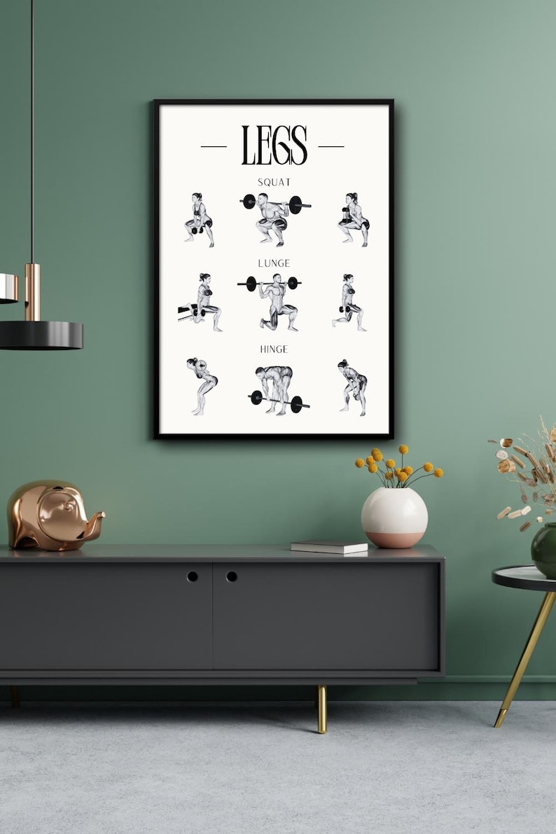 A3 Exercise Wall Art Workout Poster for Home Gym Aesthetic Fitness ...