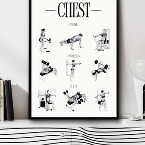 Exercise Wall Art Workout Poster for Home Gym Aesthetic Fitness Picture ...
