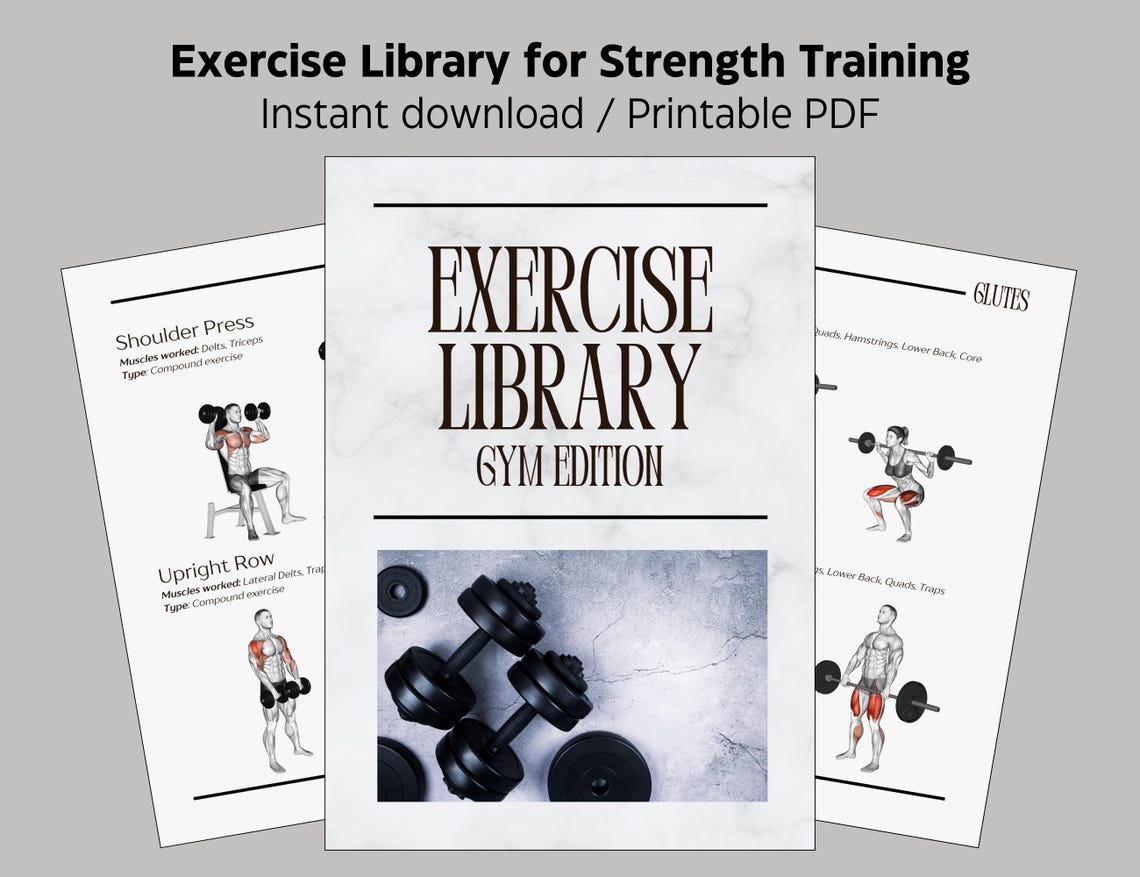 Exercise Library Gym Edition / Execise Glossary for Strength Training ...
