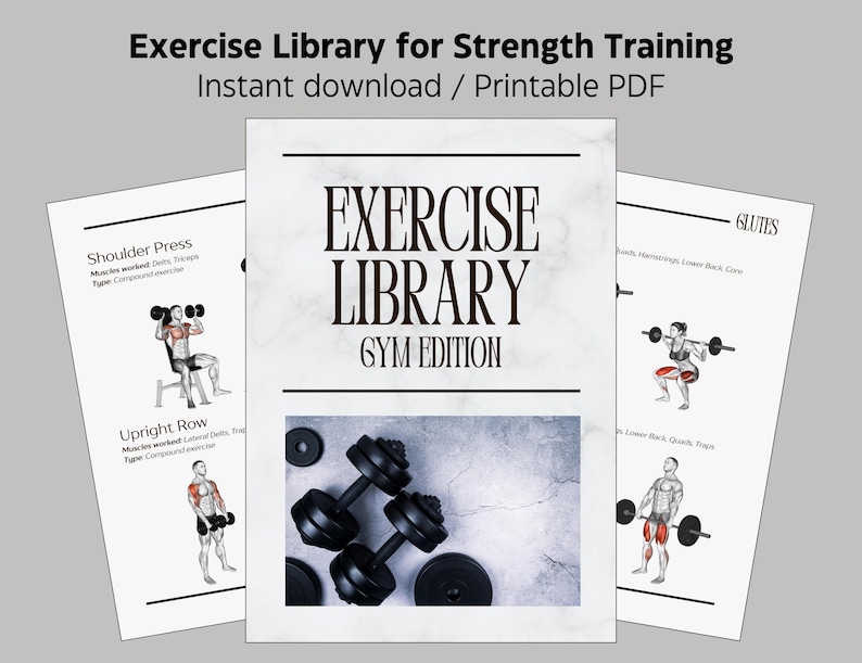 Exercise Library Gym Edition / Execise Glossary for Strength Training ...