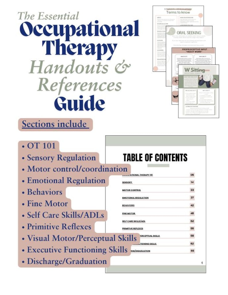 Occupational Therapy Handouts + References Guide - Heps- Education ...