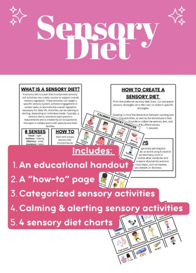 Sensory Diet - Sensory Regulation - Sensory Diet PDF Charts - Sensory ...