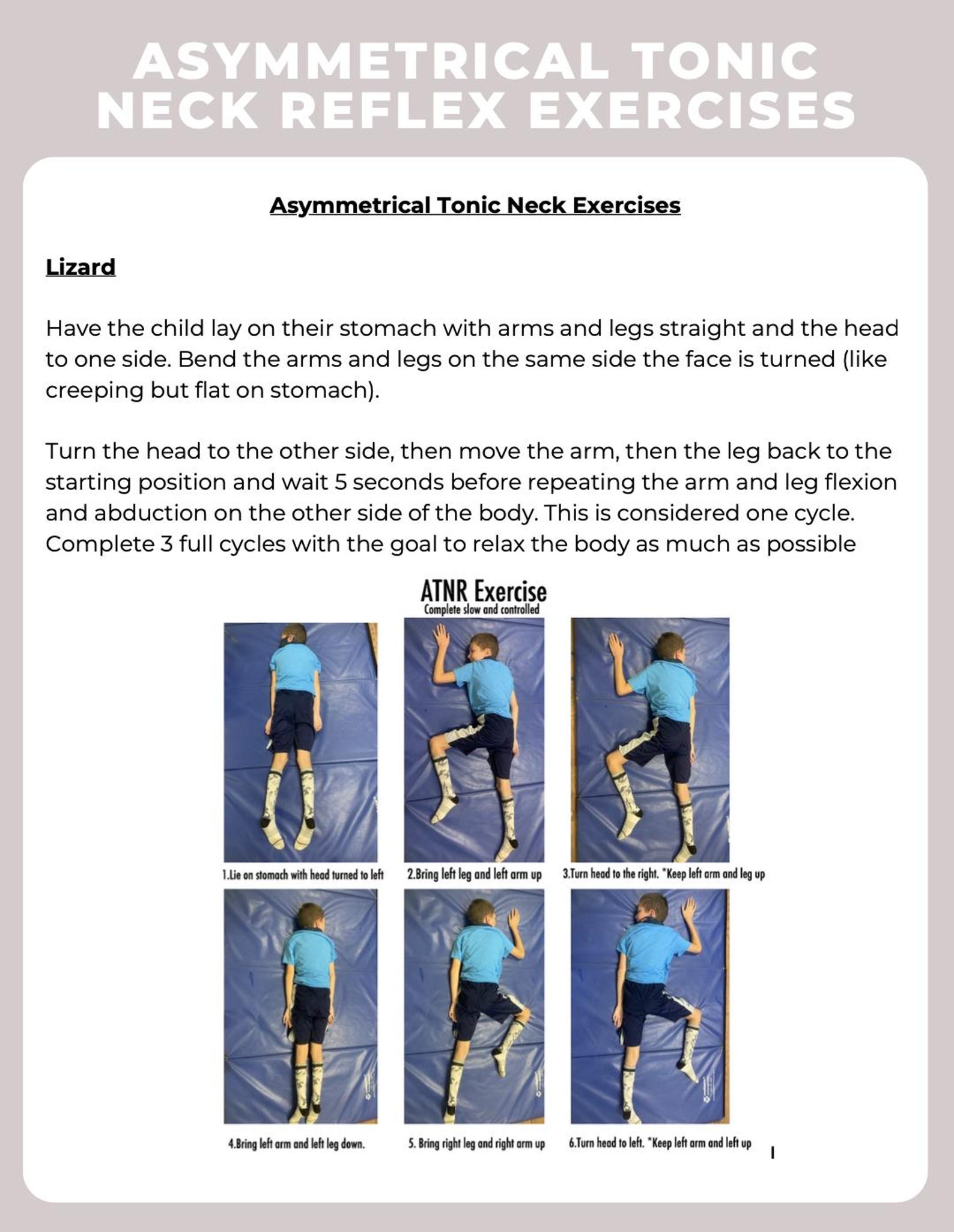 Primitive Reflex Evaluation, Testing, and Treatment Guide- ATNR, STNR ...