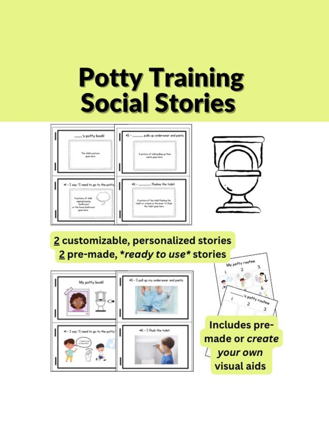 Potty Training Social Stories - Visual Aid - Personalized Social ...