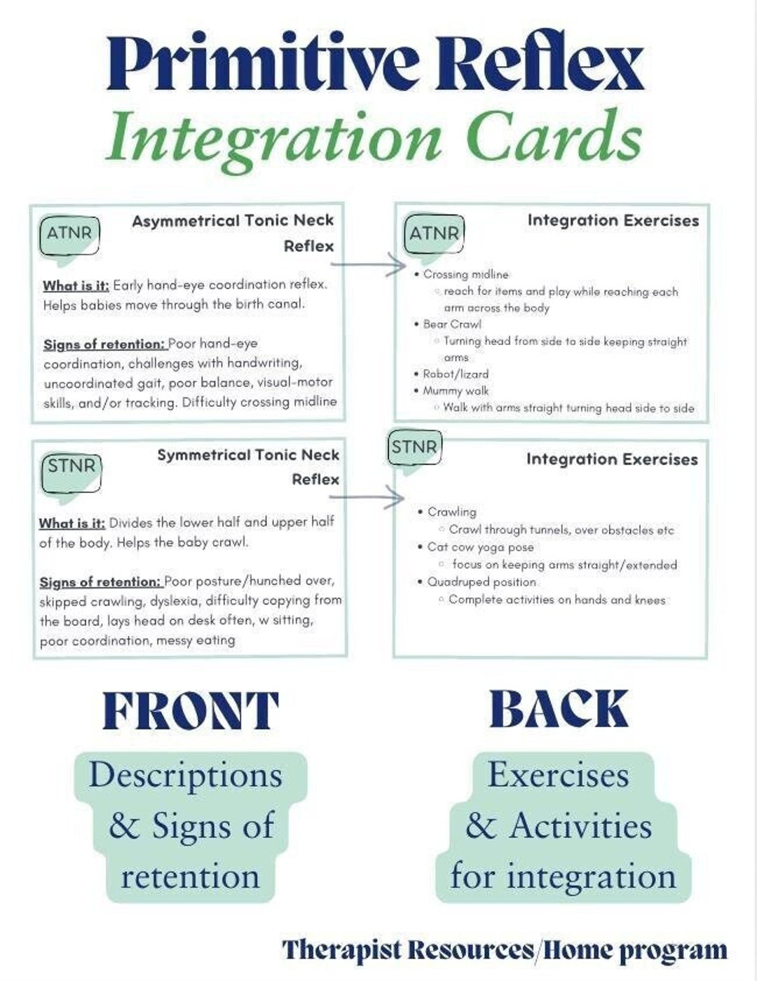 Primitive Reflex Integration Cards - Etsy