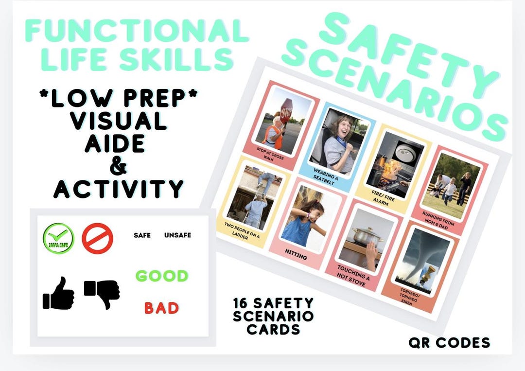 Safety Awareness Activity Cards, Visual Scenarios (PDF) - Etsy
