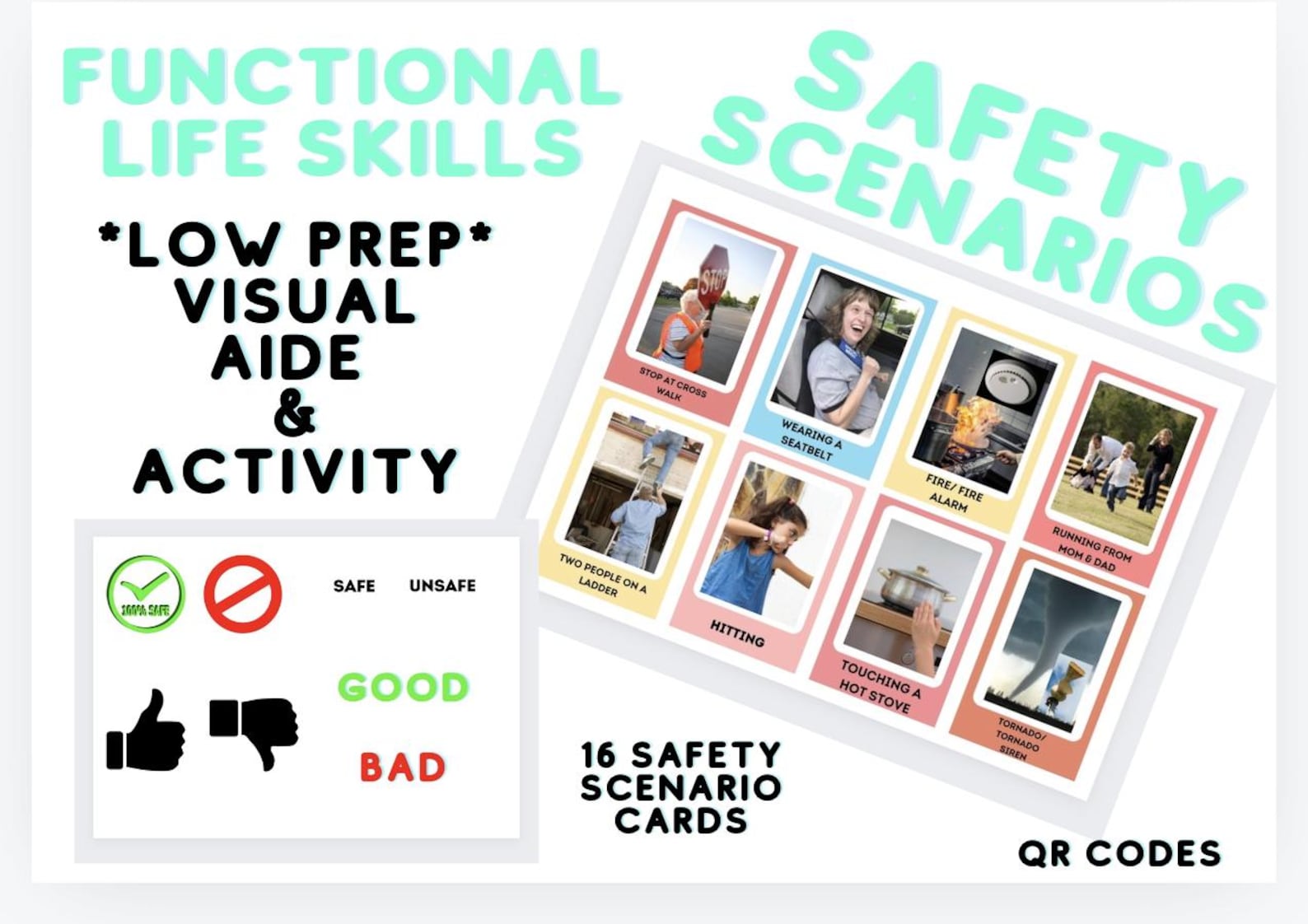 Safety Cards Safety Awareness Activity *SPED OT ST* Safety Awareness - Etsy