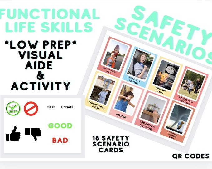 Safety Cards Safety Awareness Activity *SPED OT ST* Safety Awareness - Etsy