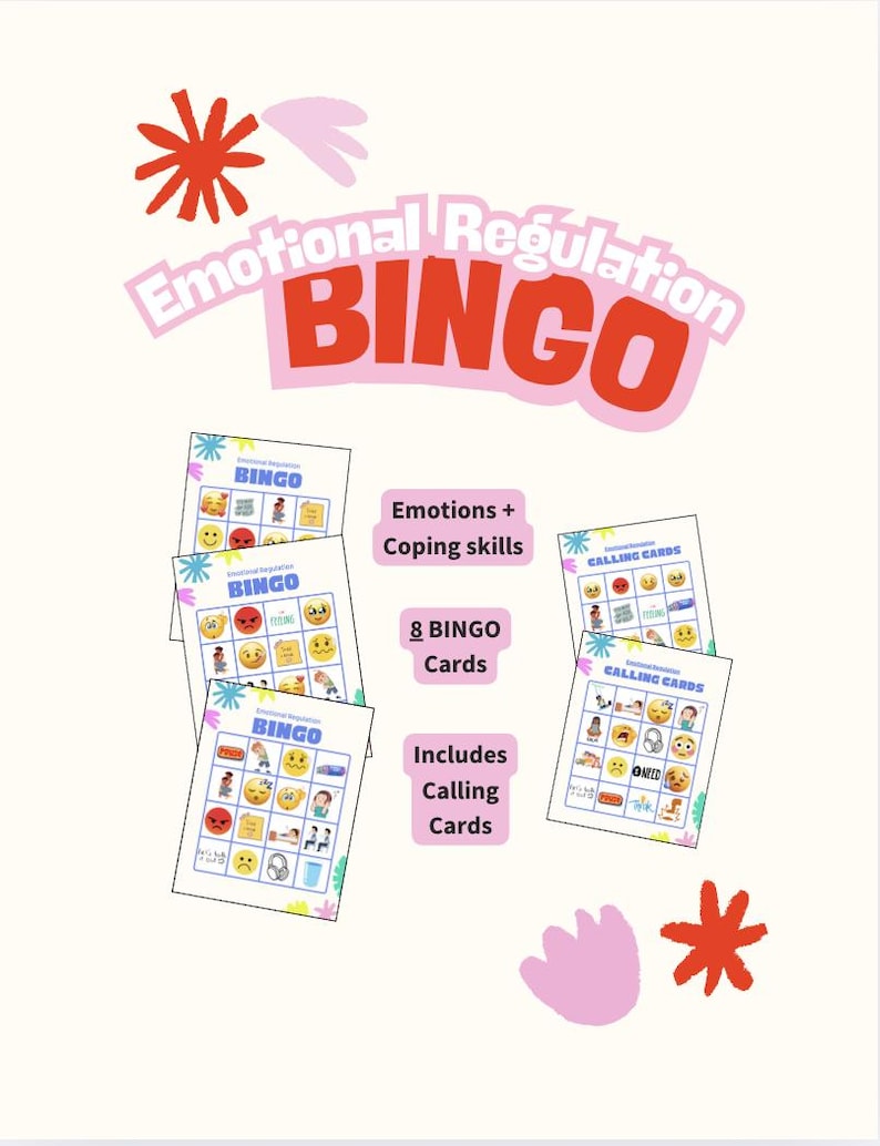 Emotional Regulation BINGO **emotions and Coping Skills BINGO** - Etsy