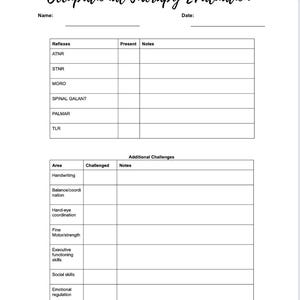Occupational Therapy Evaluation Forms Template Tables Self Care ...