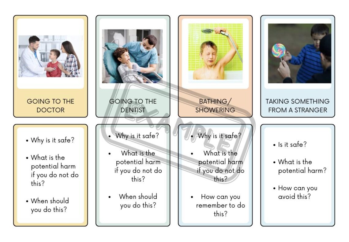 Safety Cards - Safe, Unsafe, and Health Focused Cards * Safety ...