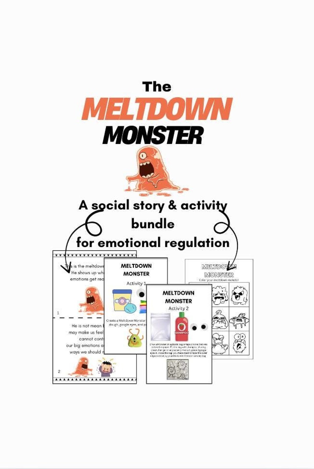 The Meltdown Monster: Social Story and Activity Bundle for Emotional ...