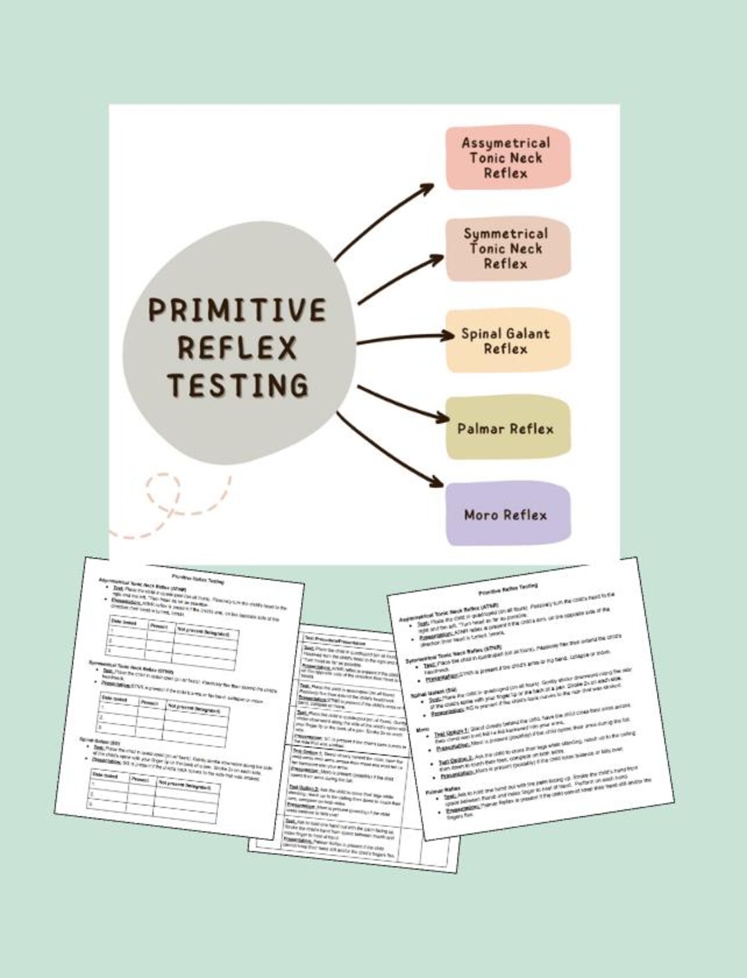 Primitive Reflexes Evaluation (quick) + Tracking Progress Handouts - Etsy