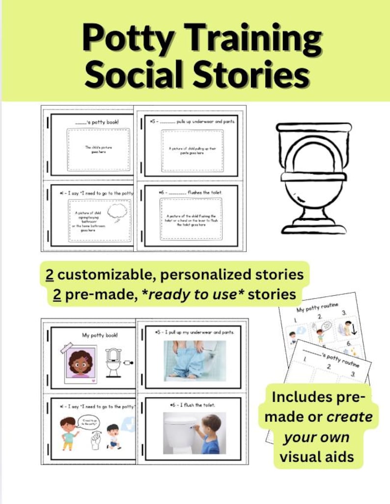 Potty Training Social Stories - Visual Aid - Personalized Social ...