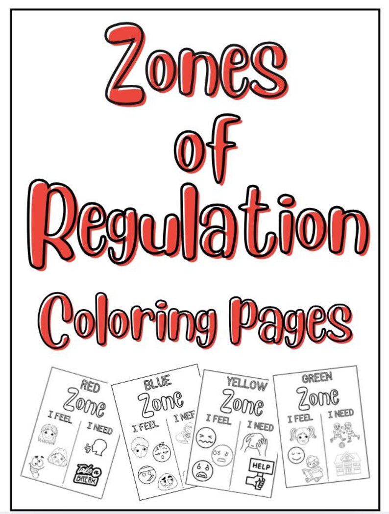 Zones of Regulation Color Pages - Etsy Australia