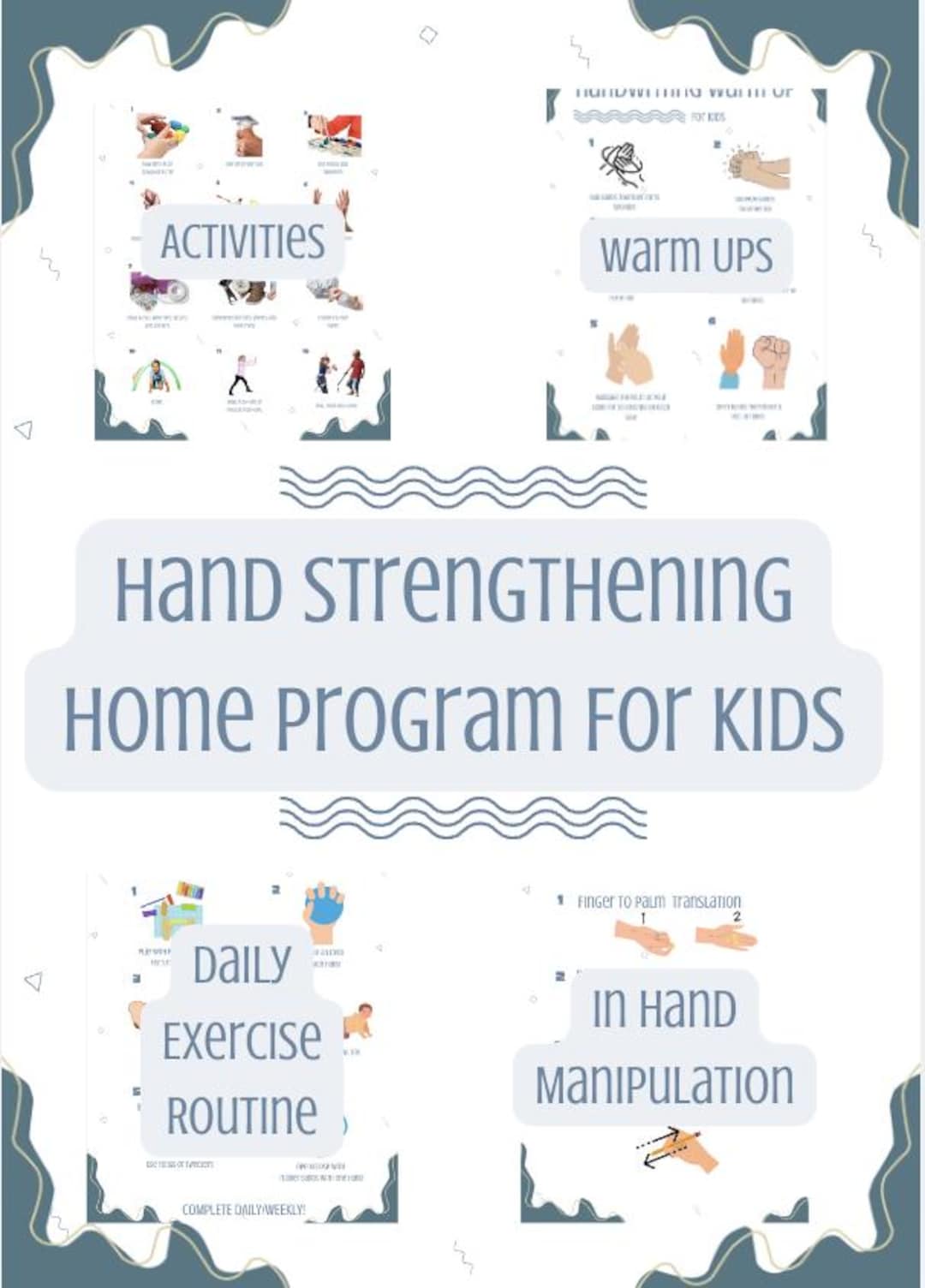 Hand Strengthening Home Program Exercise Routine Handwriting Warm up ...