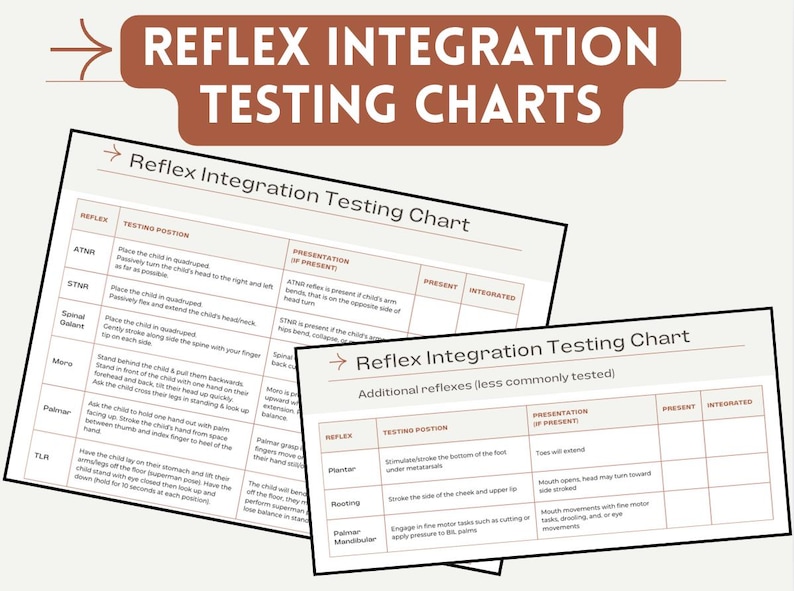 Primitive Reflex Integration Charts Testing Resource *reflex ...