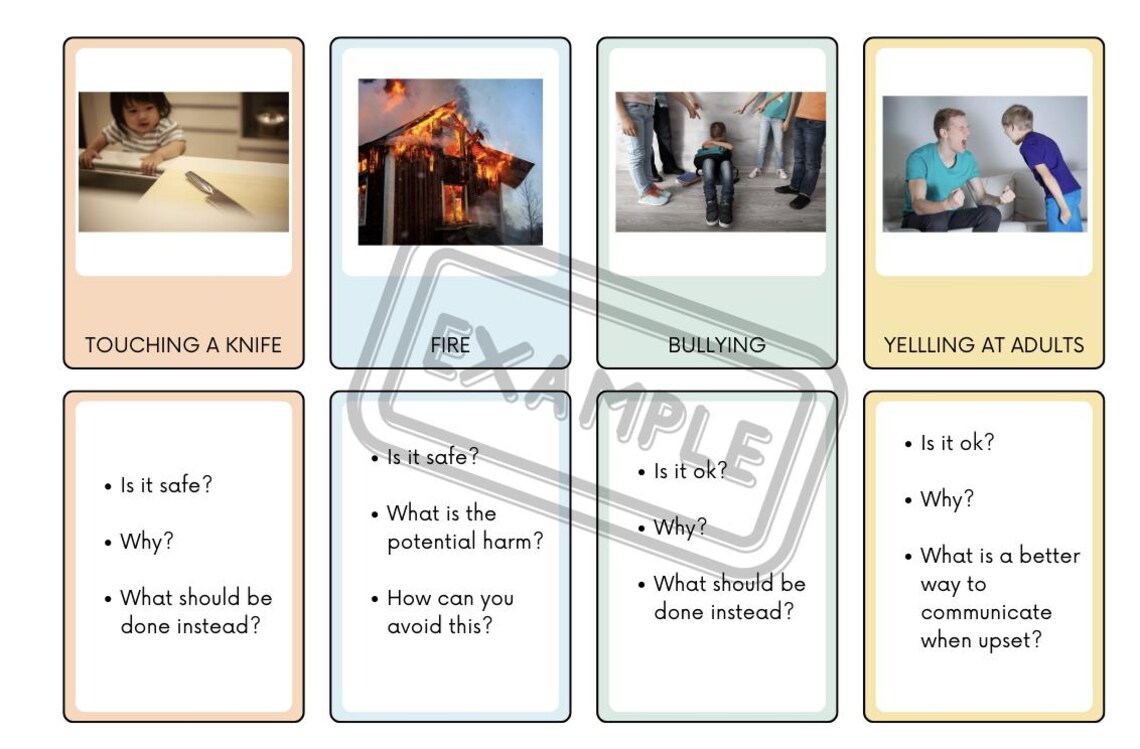 Safety Cards - Safe, Unsafe, and Health Focused Cards * Safety ...