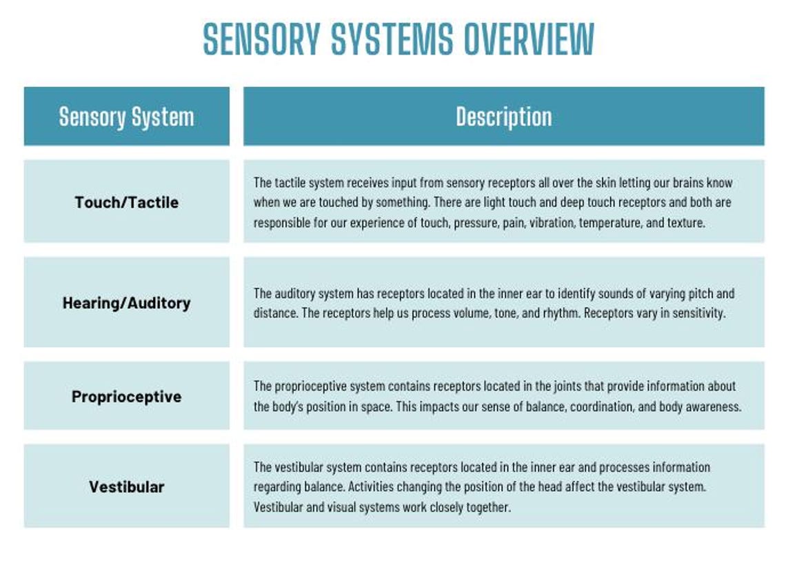 SENSORY DIET Calming & Alerting Strategies *occupational Therapy ...