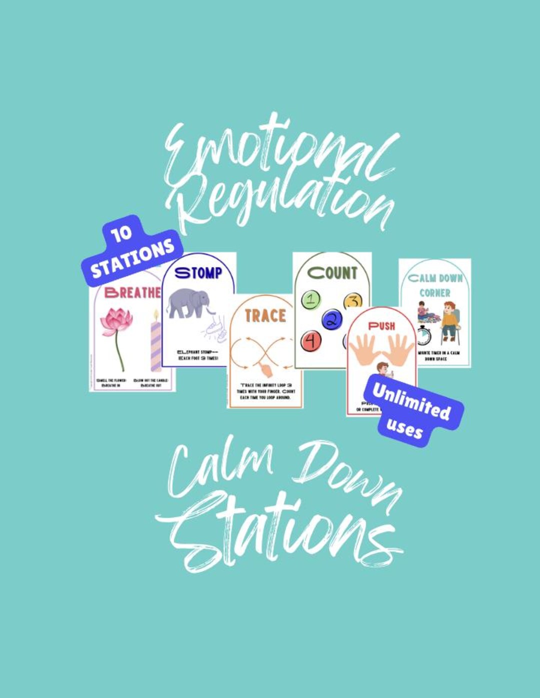 Emotional Regulation Station Kit – Calm Down Corner, Affirmation Cards ...