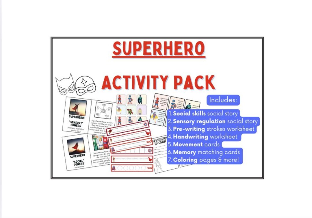 Superhero Activity Pack - OT Resources - Sensory Reg + Social Skills ...