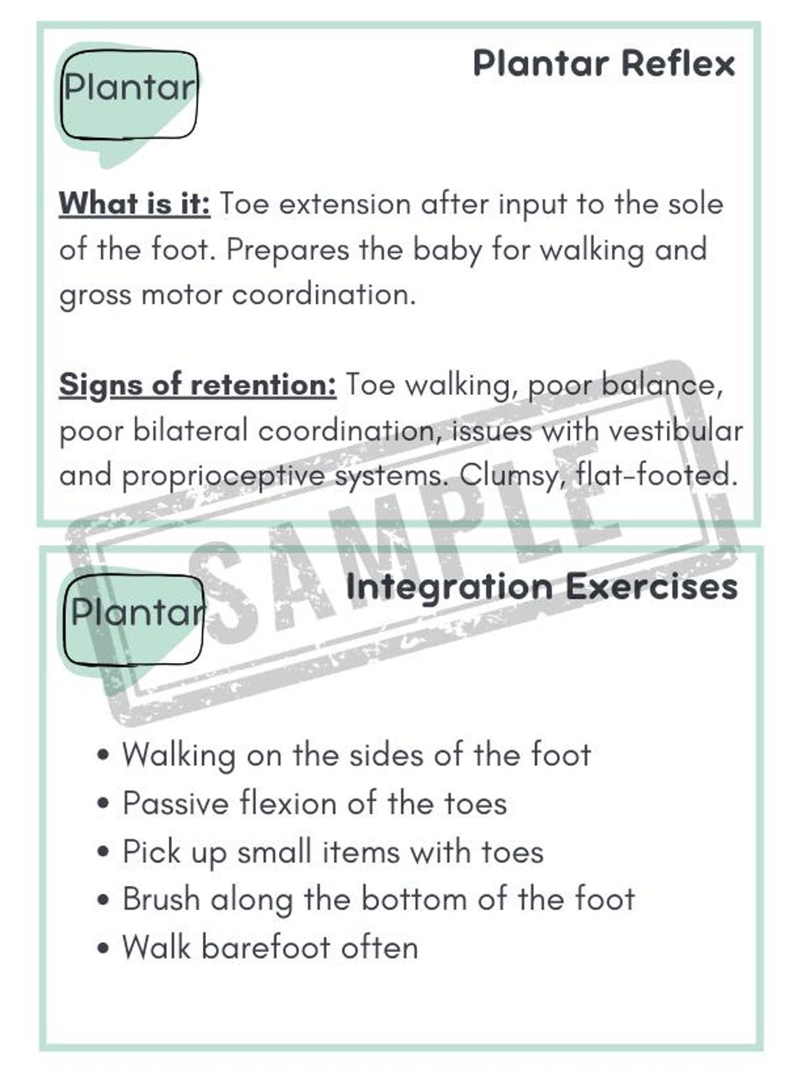 Primitive Reflex Integration Cards - Etsy