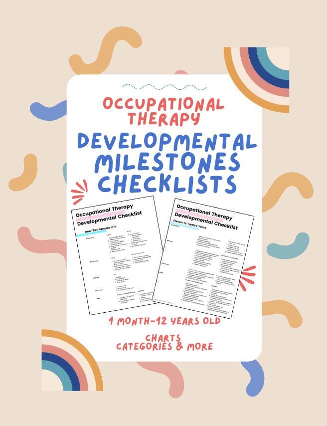 Occupational Therapy Developmental Milestones PDF Printable Evaluation ...