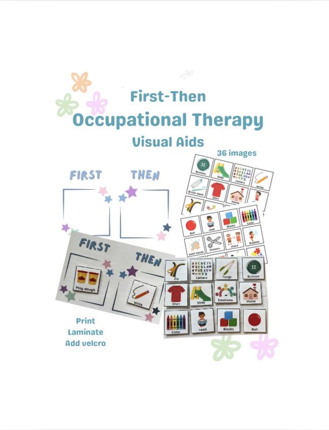 OT Visual Aids: First Then Board With Therapy Tasks (PDF Download) - Etsy