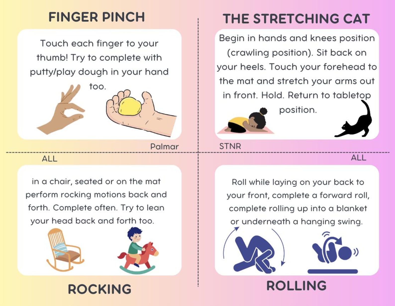 Primitive Reflex Integration Exercises and Activity Cards *PT OT ...