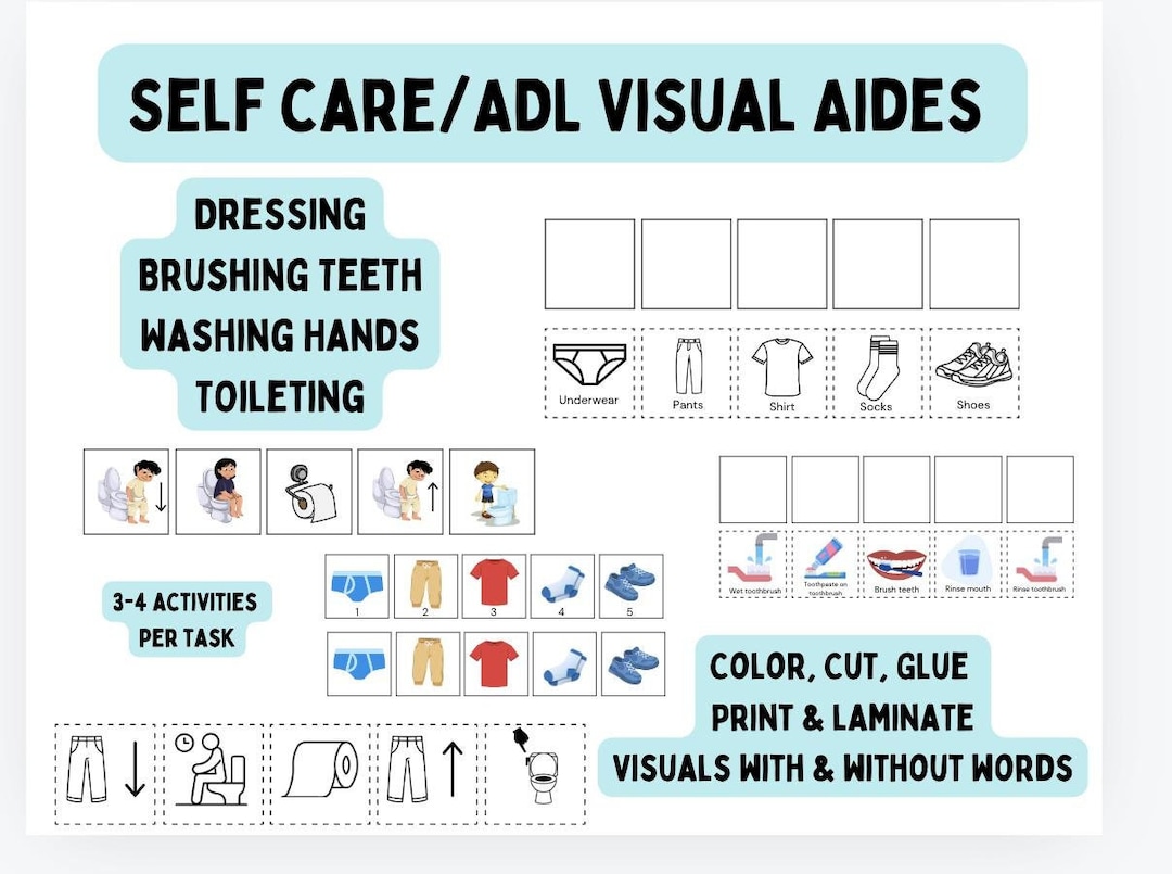 Self Care ADL OT Visual Aide Activities *occupational Therapy* Dressing ...