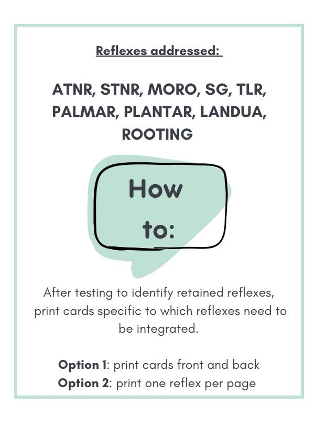 Primitive Reflex Integration Cards - Etsy