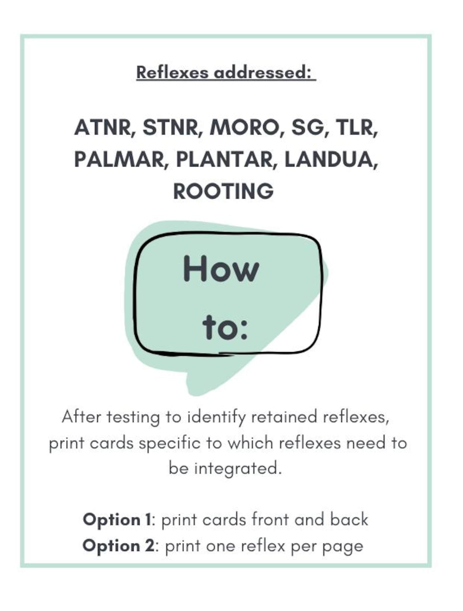 Primitive Reflex Integration Cards - Etsy