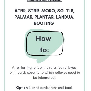 Primitive Reflex Integration Cards - Etsy