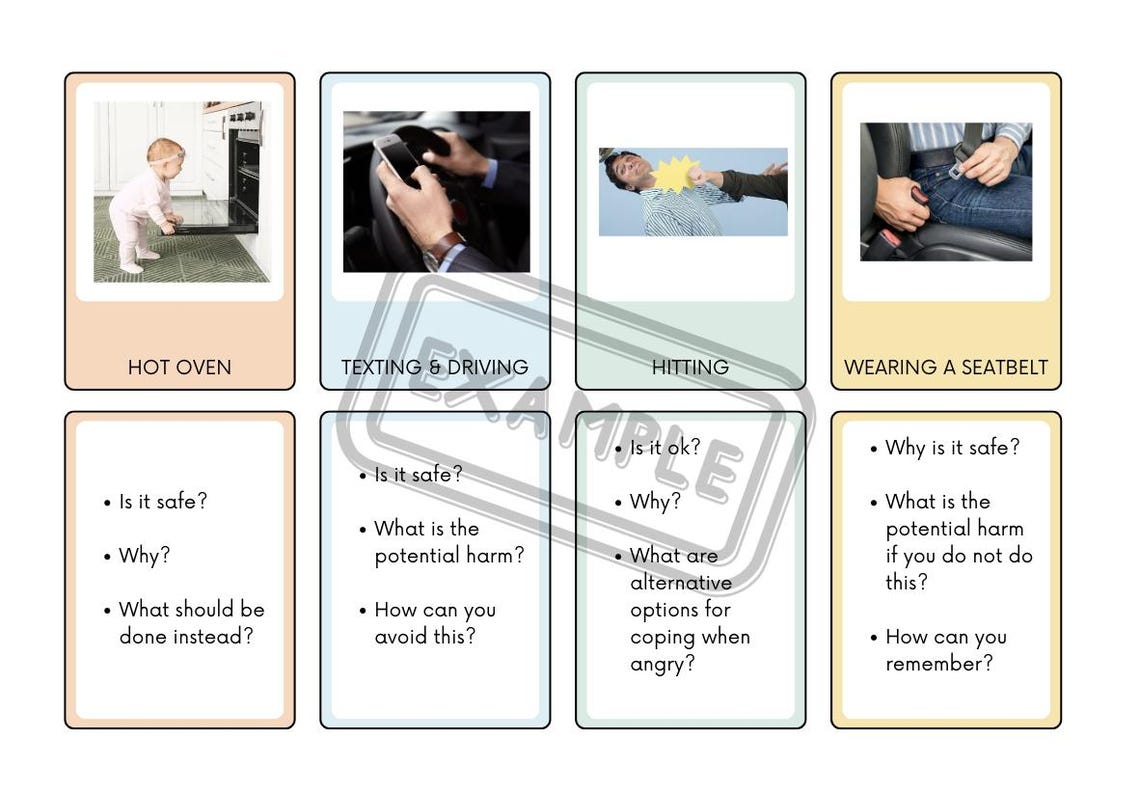 Safety Cards - Safe, Unsafe, and Health Focused Cards * Safety ...